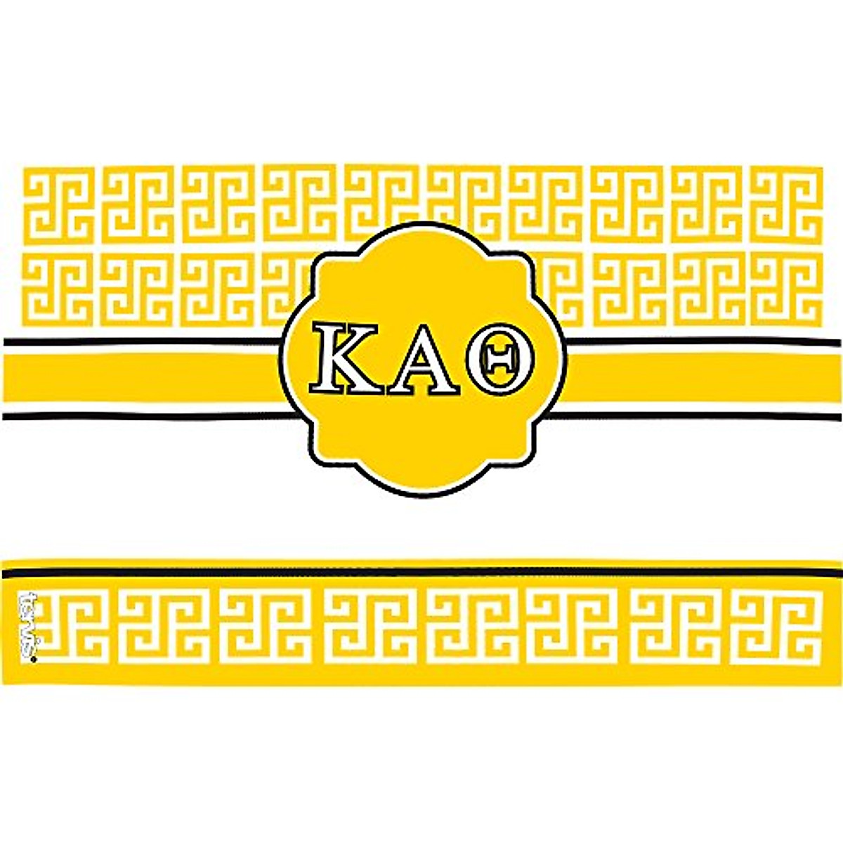 Tervis Fraternity - Kappa Alpha Theta Geometric Tumbler with Wrap and Yellow Lid 16oz, Clear