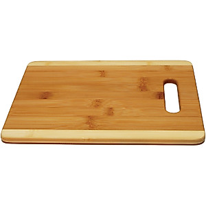 Anchor Hocking Two Tone Bamboo Cutting Board with Handle, 8.5 x 11.5 Inch