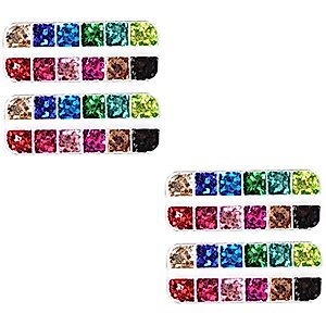 4 Boxes Nail Art Stickers Box Sets Flash Suit Nail Sequins Holiday Nail Stickers Nail Glitter Paillette Valentine Nail Glitter Shinning Nail Sequins Heart Nail Art Sequin 3D Body
