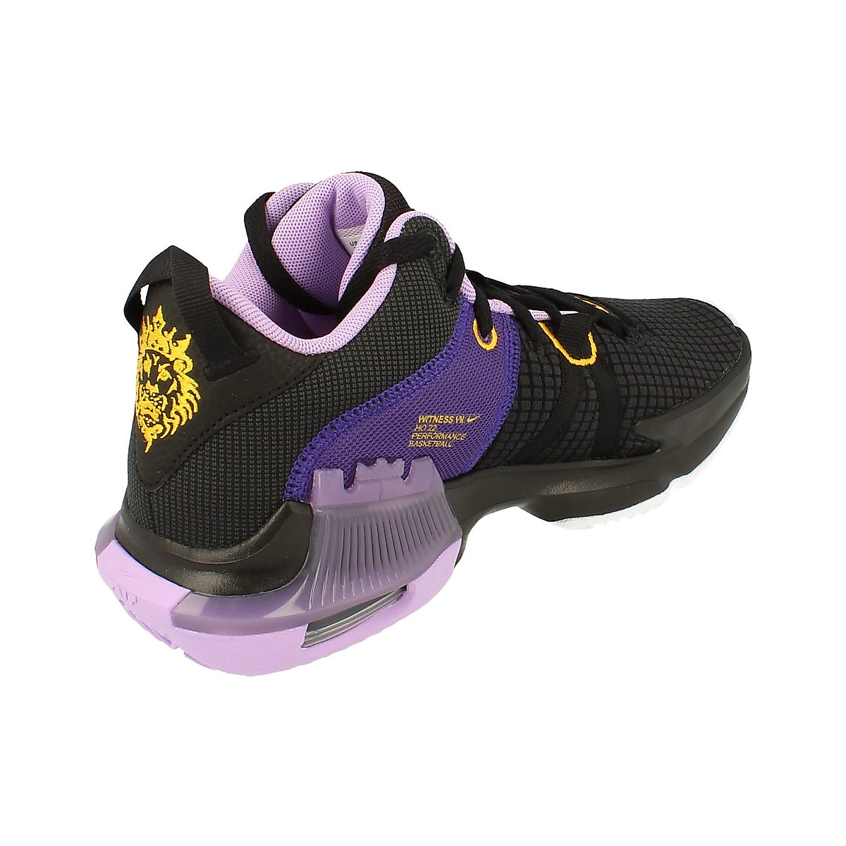 Nike Men's Lebron Witness 7 Basketball Shoe, Black/University Gold-Lilac, 11 M US