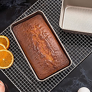 Ultra Cuisine Nonstick Bread Pan - 9.5x5 inch Loaf Pan, 1 lb - Easy Clean, Quality, Durable Bread Tin for Oven Baking Quick Bread, Meatloaf, Banana Bread, Cake - Easy Release, PFOA & PTFE Free Coating