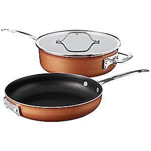 Gotham Steel Stackable 3 Piece Frying Pan Cookware Set– Stackmaster Ultra Nonstick Cast Texture Ceramic Coating, Stacks and Nests within Each Other - Dishwasher Safe