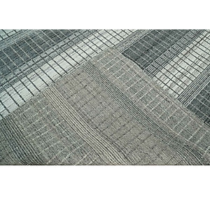 Modern Hand Made Stripes Scandinavian Blended Wool Flatwoven Area Rug, Ivory, Gray and Brown, 8x10 | KE23810