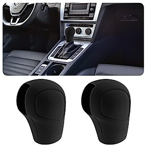 IHOTDER 2PCS Car Gear Shift Cover - Silicone Auto Gear Shift Knob Cover - Preventing Automatic Shifter Knobs Aging - Universal Car Interior Decor Accessories for Women or Man (Black)