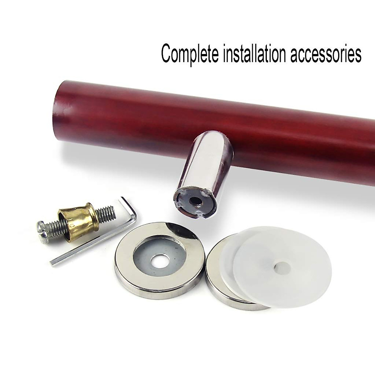 BAZAC Solid Wood Commercial Sauna Glass Door Push-Pull Handle/Home Sliding Wooden Barn Door Handle - Wine Red, 3 Lengths-600×400mm