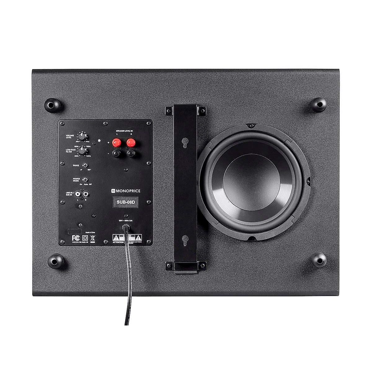 Monoprice SSW-8 Slim Powered Subwoofer - 8 Inch Woofer, 100 Watt, Low ...