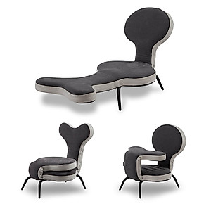 cooloo8 Convertible Sofa Bed,Home Sofa Living Room,Recliner Chair,Futon Sofa Bed,Convertible Chair Bed,Folding Chair Bed,Lounge Sofa Couch for Tiny Home&Bedroom&Caravans&Offices(Grey)