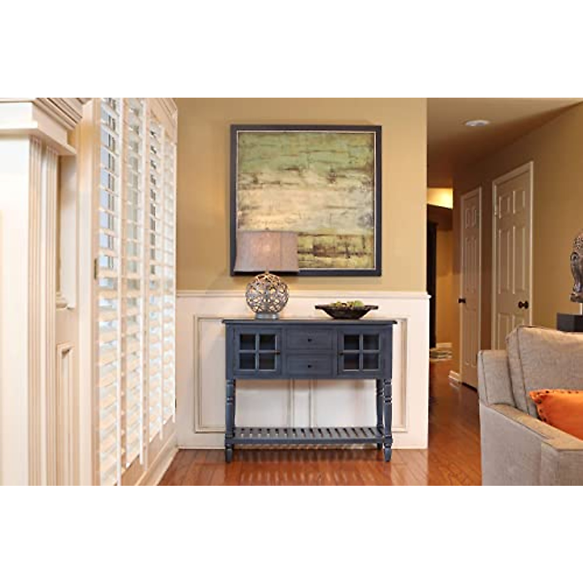 Decor Therapy Morgan Two Door Console Table, Antique Navy