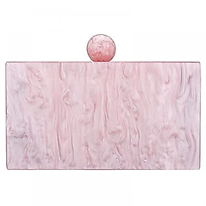 Acrylic Clutch Purse for Women Evening Dress, Wedding Party Square Bag Evening Clutch (Pink-01)