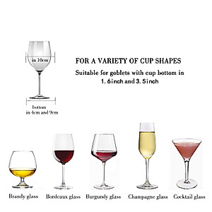 Wine Glass Rack,Under Cabinet Stemware Wine Glass Holder Glasses Storage Hanger Metal with 3 Rows for Bar Kitchen (Black)