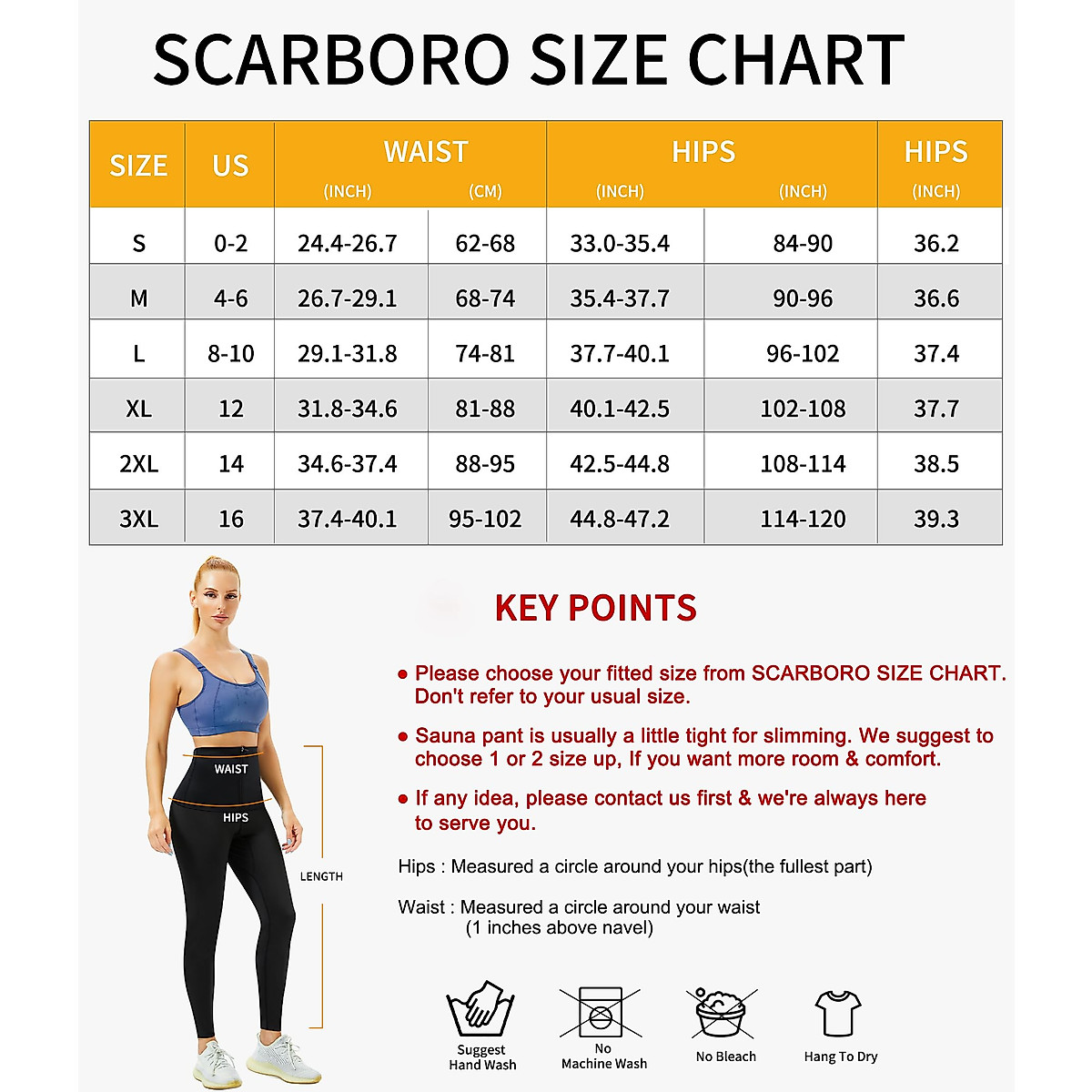 SCARBORO Sauna Sweat Pants for Women High Waist Compression Slimming Weights Thermo Legging Workout Body Shaper Sauna Suit