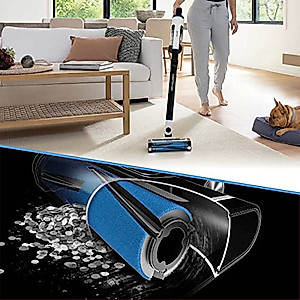 SHARK UZ565H Pro Cordless Vacuum with Clean Sense IQ & MultiFLEX Technology, PowerFins Plus Brushroll, Includes Duster Crevice Tool & Anti-Allergen Dusting Brush, Up to 40 Minute Runtime, White/Blue
