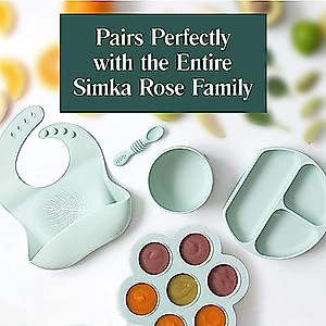 Simka Rose Baby Suction Plates for Baby & Toddler Plates Silicone Plate Baby Baby Dishes- BPA Free Silicone Divided Design Microwave & Dishwasher Safe - Baby Led Weaning Supplies Utensils (Pack of 1)
