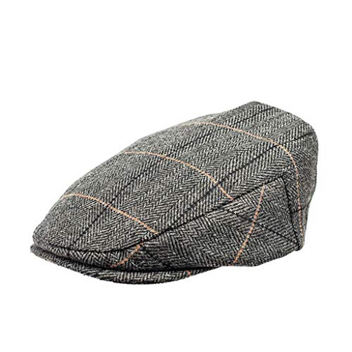 Born to Love Baby Boys Jeff Hat Vintage Driver Tweed Flat Page Gatsby Cap, Oliver Black, 8-12 Years