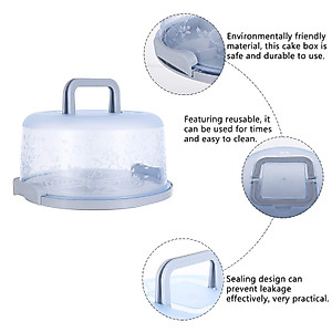 jojofuny Portable Round Cake Carrier with Handle Pie Saver Cupcake Container for Cookies Pies Desserts Blue