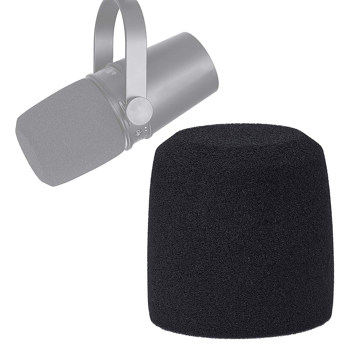 SUNMON Shure MV7 Pop Filter Foam Cover - Professional Mic Windscreen Wind Cover Compatible with Shure MV7 Podcast Microphone to Minimise Plosives