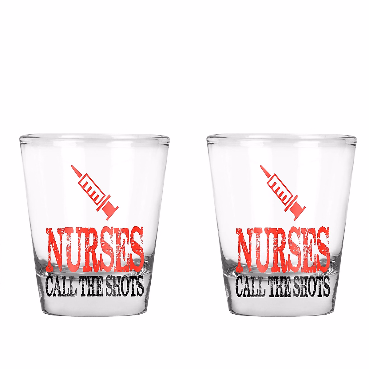Crazy Bros Tees Nurses Call The Shots - Funny Birthday Idea for Nurses- 1.75 OZ Shot Glass (2)