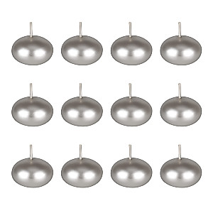 Mega Candles 12 pcs Unscented Silver Floating Disc Candle, Hand Poured Paraffin Wax Candles 1.5 Inch Diameter, Home Décor, Wedding Receptions, Baby Showers, Birthdays, Celebrations & Party Favors