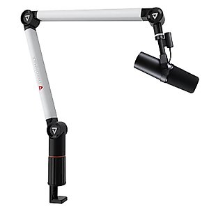 Professional Boom Arm Stand, THRONMAX Flex S5 Mic Stand for Game Streaming and Broadcasting/Sturdy and Universal Mic Arm with 1/4”，3/8"， 5/8" Adapter