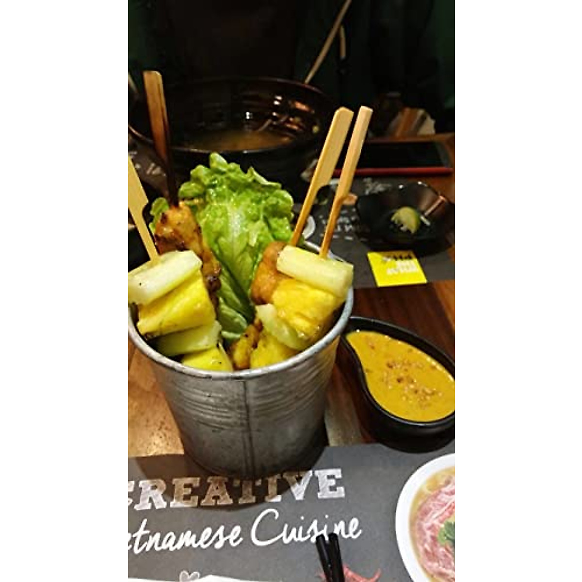 Gmark Bamboo Paddle Skewers 12" 100pc/Bag, Kabob Skewers, BBQ Skewers for Outdoor Grilling GM1075