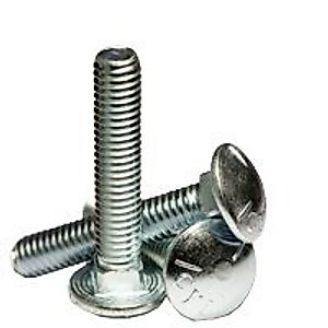 3/8"-16 x 4 1/2" Carriage Bolts Grade 5 COARSE ZINC CR+3, Full Thread, Size: 3/8"-16, Length: 4-1/2", Head: Round, Drive: External Square, Steel, Zinc, Thread Type: UNC (Inch) (Quantity: 25)