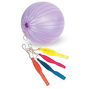 Islmlisa Fun-Filled Balloons Neon Punch Balls with Rubber Band Handle(12Piece 18")-Assorted Colors