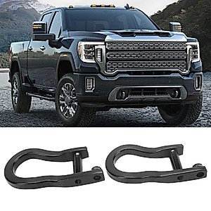 Aramox Front Recovery Hook Fit for, Pair Front Tow Hooks Black Heavy Duty Bow Shackles 84072463