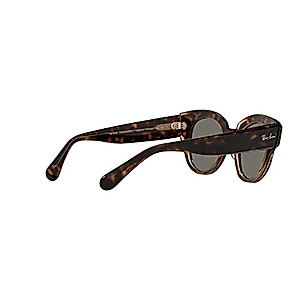 Ray-Ban Women's RB2192 Roundabout Round Sunglasses, Havana On Transparent Brown/Dark Grey, 47 mm
