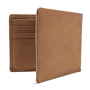 Carhartt Men's Casual Saddle Leather Wallets, Available in Multiple Styles and Colors, Brown (Bifold), One Size