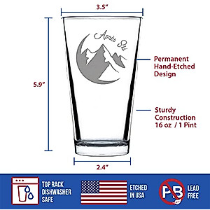 Apres Ski - Pint Glass for Beer - Unique Skiing Themed Decor and Gifts for Mountain Lovers - 16 oz Glasses