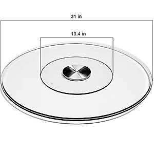 Lazy Susan,Tempered Glass Rotating Tray Tempered Glass Round Turntable Rotating Serving Tray Tempered Glass Lazy Susan for Dining Table Rotating Tray Glass Serving Plate (31 inch)