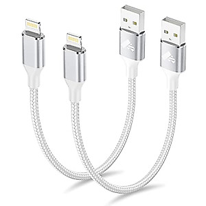 Short iPhone Charger 1ft 2Pack, Apple Certified 1 Foot iPhone Charger Cord Nylon Braided 12 Inch Short Cable Fast Charging Compatible with iPhone 13 12 11 Pro Max XR XS 8 7 6 Plus SE 2020
