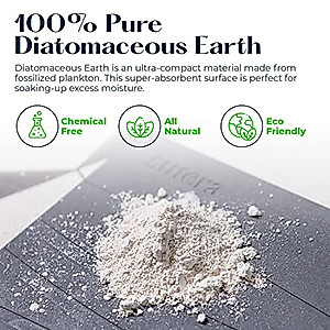 SUTERA - Stone Bath Mat, Diatomaceous Earth Shower Mat, Non-Slip Super Absorbent Quick Drying Bathroom Floor Mat, Natural, Easy to Clean (23.5 x 15 Gray)