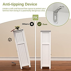 Gizoon Bathroom Storage Cabinet with Large Drawer & Door, Freestanding Floor Storage Cabinet Organizer for Bedroom, Living Room, Entryway, Office, Space Saving, White