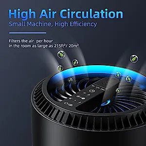 AROEVE Air Purifiers(Black) for Home with Three H13 HEPA Air Filter(One Basic Version & Two Standard Version) For Smoke Pollen Dander Hair Smell In Bedroom Office Living Room and Kitchen