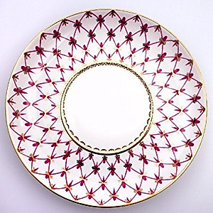 Lomonosov Porcelain Tea Cup Mug and Saucer Red Net