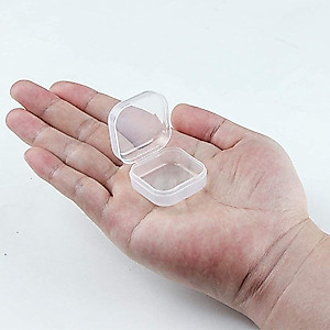 DUOFIRE Small Containers with Lids 24 Packs Plastic Box Clear Small Storage Containers Bead Organizer for Beads, Crafts, Jewelry, Small Items (1.38x1.38x0.7 Inches)