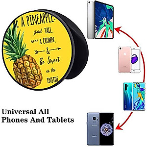 4 Pack Foldable Expanding Cell Phone Finger Stand Holder Compatible with All Smartphones and Tablets Yellow Rose Gold Rainbow Pineapple