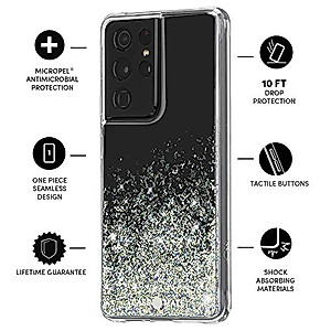 Case-Mate Samsung Galaxy S21 Ultra Case - 6.8" Twinkle Ombre Stardust - 10ft Drop Protection with Wireless Charging, Luxury Bling Glitter Case for S21 Ultra 5G, Anti Scratch, Shock Absorbing Materials