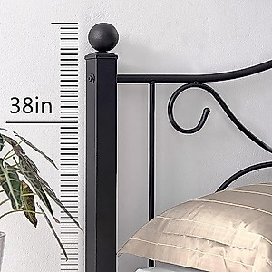 VECELO Full Size Bed Frame with Headboard and Footboard, Heavy Duty Metal Slat Support, Platform Mattress Foundation, No Box Spring Needed, Easy Assembly, Matte Black