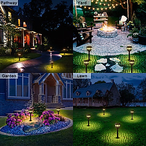6 Pack Solar Garden Lights, ZNFRT Outdoor Solar Pathway Lights, IP65 Waterproof Solar Powered Landscape Lights, Auto On/Off Solar Lights Outdoor for Yard, Patio, Lawn, Walkway (Warm White)