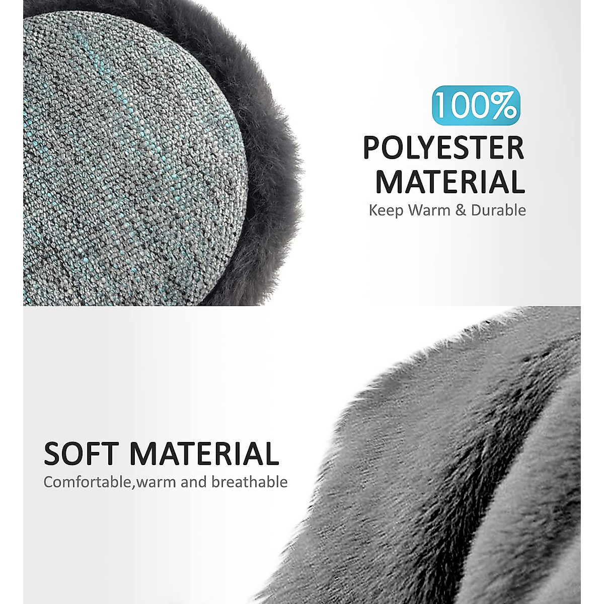 Aroma Season Heated Earmuffs Men & Women, Heated Ear Warmer for Hiking, Running, Walking, Skiing, Camping, 30 Min Auto-off