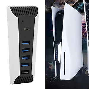 5 Port USB Hub for, USB High Speed Expansion Hub Charger USB Extender Compatible with Game Console, 5 Hub Spliter with USB C Port