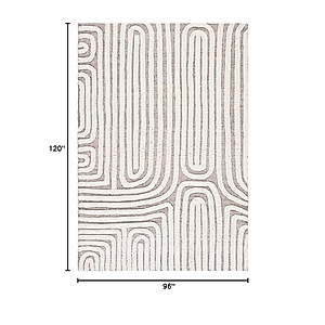 SAFAVIEH Kilim Collection Area Rug - 8' x 10', Beige & Ivory, Handmade Mid-Century Modern Deco Wool, Ideal for High Traffic Areas in Living Room, Bedroom (KLM652B)
