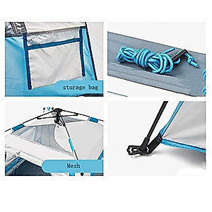 Tents Automatic Camping Pop- Up Tent 3-4Person One Door and Three Windows Tents Double Layer Waterproof Dome Tent Large Family Tent Waterproof Tent (Dark Blue)