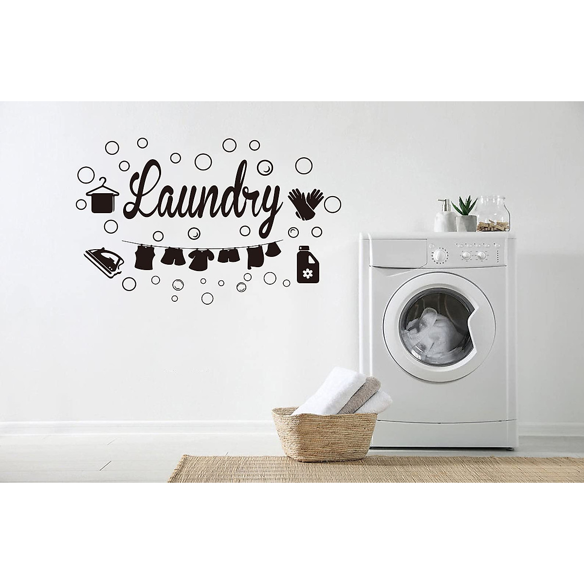 Summerjokes Laundry Funny Wall Sticker Decal Vinyl Sticker, Family Bathroom Toilet Spa Art Wall Decoration