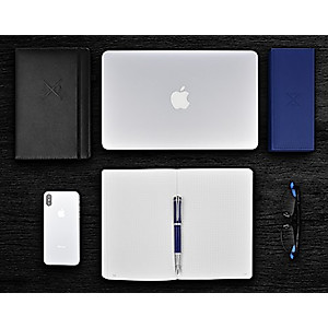 Scribe Sword Fountain Pen With Black Ink - Blue - Designer Gift Set - Medium Nib - A Business Executive Fountain Pen And Case - Complete With Instructions …