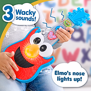 Sesame Street Rock with Elmo Guitar, Dress Up and Pretend Play, Lights and Sounds Preschool Musical Toy, Kids Toys for Ages 2 Up by Just Play