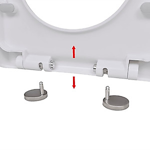 VRAXO Soft-close Toilet Seat with Quick-release Design White Square,Toilet & Bidet Seats-4.14lbs