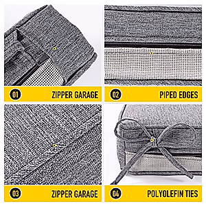 SUNROX DryFast Foam Outdoor Bench Cushion with DryMesh Drainage, All-Weather FadeShield Water Resistant Patio Furniture Cushions, Ultra Durable Low Maintenance Bench Seat Pads 42"x18" Heather Grey